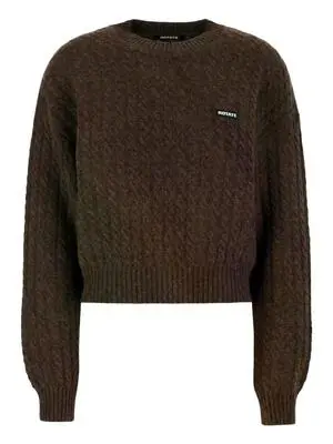 ROTATE BY BIRGER CHRISTENSEN ROTATE BIRGER CHRISTENSEN Cable-Knit Logo Patch Sweater