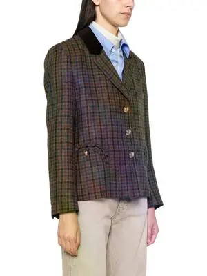 BLAZÉ MILANO Check-pattern Tweed Jacket - Brown