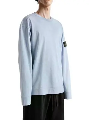 Stone Island Heavy Organic Cotton Jersey Sweatshirt - Blue