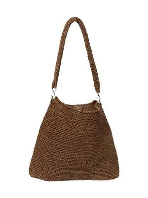 N'ONAT Nonat Amalfi Hand Crochet Raffia Bag - Brown