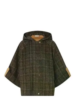 Liu Jo Hooded Cape With Quilted Inserts - Brown
