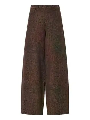 Liu Jo Balloon Jacquard Trousers - Brown