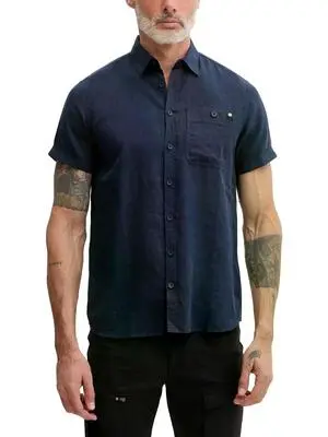 MAMMUT Alvra Short-sleeve Chest-pocket Shirt - Blue
