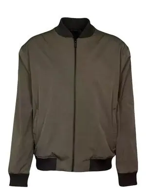KARL LAGERFELD Karl Lagerfeld Ribbed-Trim Zip-Up Bomber Jacket