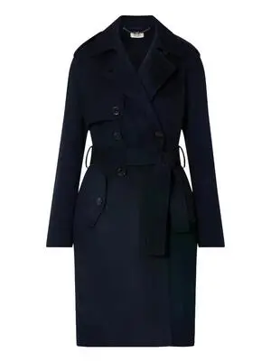 Liu Jo Long Double-faced Wool Blend Coat - Blue