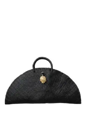 SOKONA Grande Kusana Handwoven Elephant Grass Bag - Black