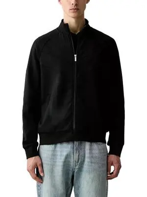 Karl Lagerfeld Monogram-pattern Zip-up Sweatshirt - Black