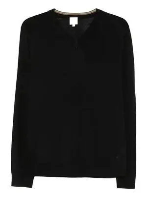 Paul Smith V-neck Merino Wool Sweater - Black