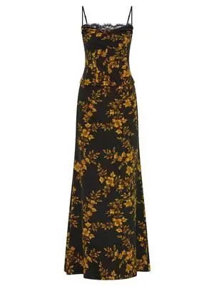 Rebecca Vallance Gilded Floral Maxi Dress - Black