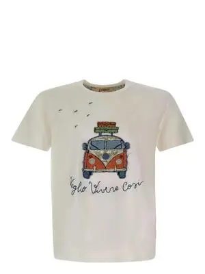 BOB Join Embroidered Appliqué T-shirt - White