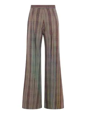 VIVIENNE WESTWOOD Checked Wide-leg Trousers - Brown