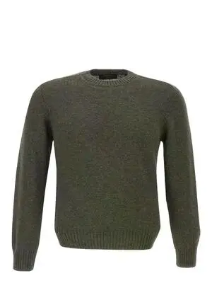 GRAN SASSO Crew Neck Virgin Wool Sweater - Green