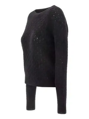 GRAN SASSO Openwork Knit Sweater - Black