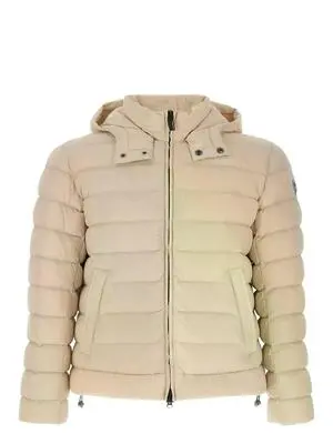 COLMAR Detachable Hood Down Jacket With Logo Patch - Neutrals