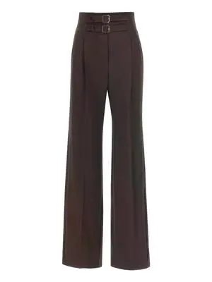 Marella Marella Buckled Strap Wide-Leg Trousers Brown