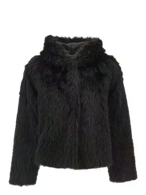 KAOS Kaos Faux Fur Hooded Jacket Black