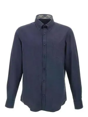 Paul & Shark Check-patterned Insert Chest-pocket Shirt - Blue