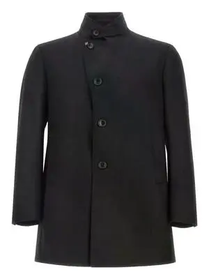 Tagliatore Gordon Mandarin-collar Coat - Black