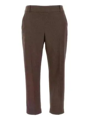Eleventy Tailored Pressed Crease Trousers - Brown