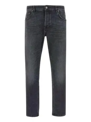 PT TORINO Reggae Tapered Jeans Dark Wash Textured Denim - Blue