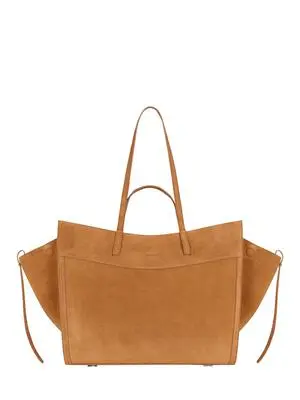 SAONARA BRAND Saonara Camel Suede Shopping Bag - Brown