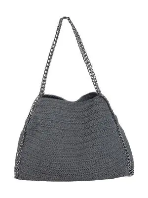 N'ONAT Hand Crochet Tote Bag With Metal Chain Detailing - Grey