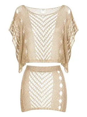 MUCHE & MUCHETTE Vita Metallic Knit Set - Gold