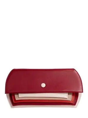 HESTER VAN EEGHEN Confetti Berry Leather Clutch With Detachable Shoulder Strap - Red