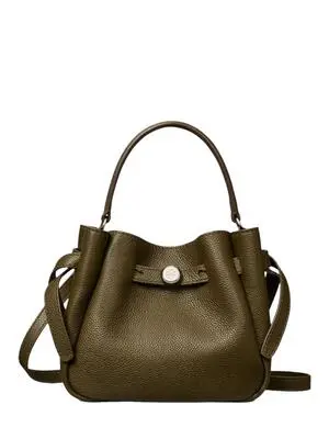Tory Burch Romy Mini Leather Bucket Bag - Green
