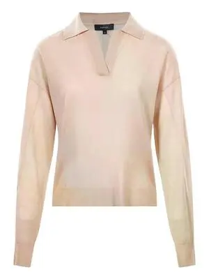 Soeur Soeur Long Sleeve Polo Sweater Neutrals