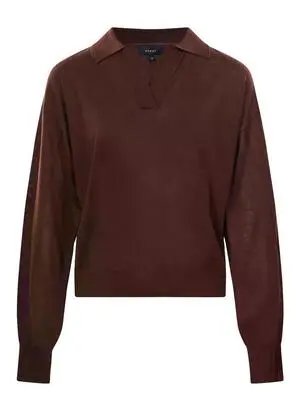 Soeur V-neck Long Sleeve Sweater - Brown