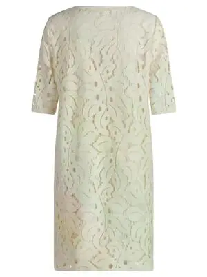 BETTY BARCLAY Leaf-lace V-neck Midi Dress - Neutrals