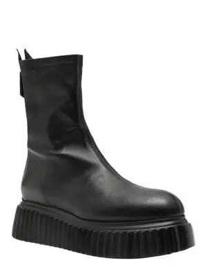 Agl Platform Heel Ankle Boots - Black