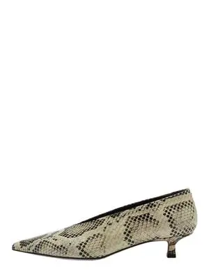 AeydĒ Clara Snake-effect Pointed-toe Pumps - Neutrals