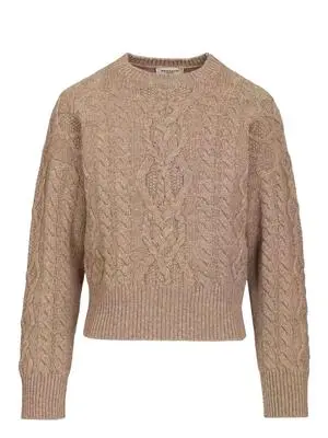 Max Mara Cable-knit Crew-neck Sweater - Neutrals