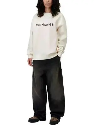 Carhartt Work In Progress Logo Embroidered Sweatshirt - Neutrals