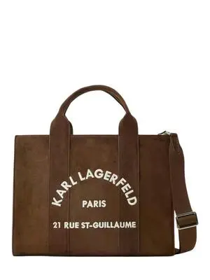 KARL LAGERFELD Karl Lagerfeld Rue St-Guillaume Suede Square Tote Bag