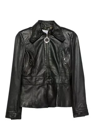 John Richmond 2000s Zip-up Leather Jacket - Black