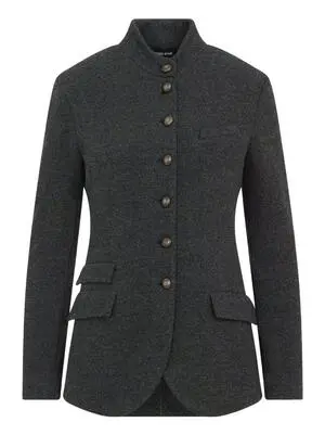 Giorgio Armani Slim-fit Herringbone Jacket - Grey