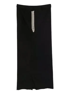 Rick Owens Midi Skirt With Drawstring Fastening - Black