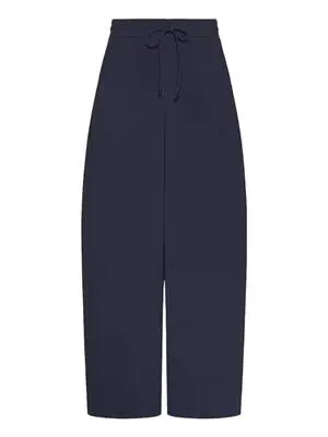 Max Mara Drawstring Wide-leg Track Pants - Blue