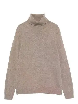 Eric Bompard Cashmere Roll Neck Long Sleeve Sweater - Brown