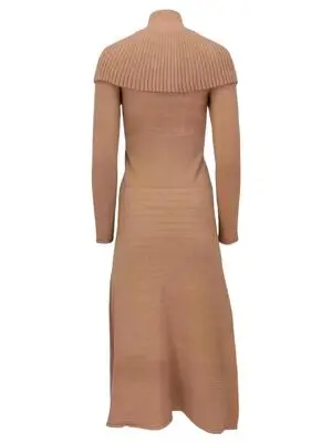 ISAIA Isaia Ribbed-Knit Midi Dress With Cape Overlay