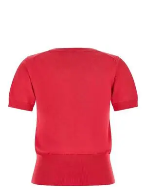 VIVIENNE WESTWOOD Vivienne Westwood Red Orb Embroidered Knit T-Shirt Red