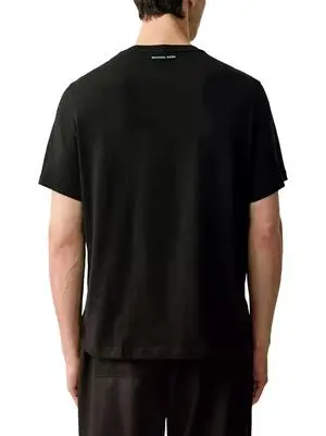 Michael Kors Cotton Jersey T-shirt With Circular Logo - Black
