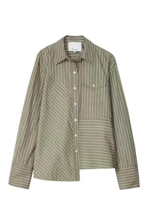 3.1 Phillip Lim 3.1 Phillip Lim Asymmetrical Striped Shirt Green