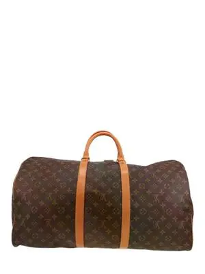 LOUIS VUITTON Monogram Keepall 55 Travel Bag - Brown