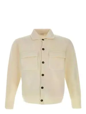 Eleventy Knit-wool Chest-pocket Shirt - Neutrals