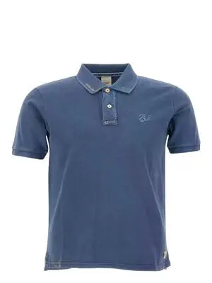 BOB Embroidered-logo Cotton Polo Shirt - Blue