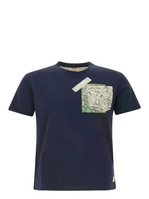 BOB Pocket Floral-patch T-shirt - Blue